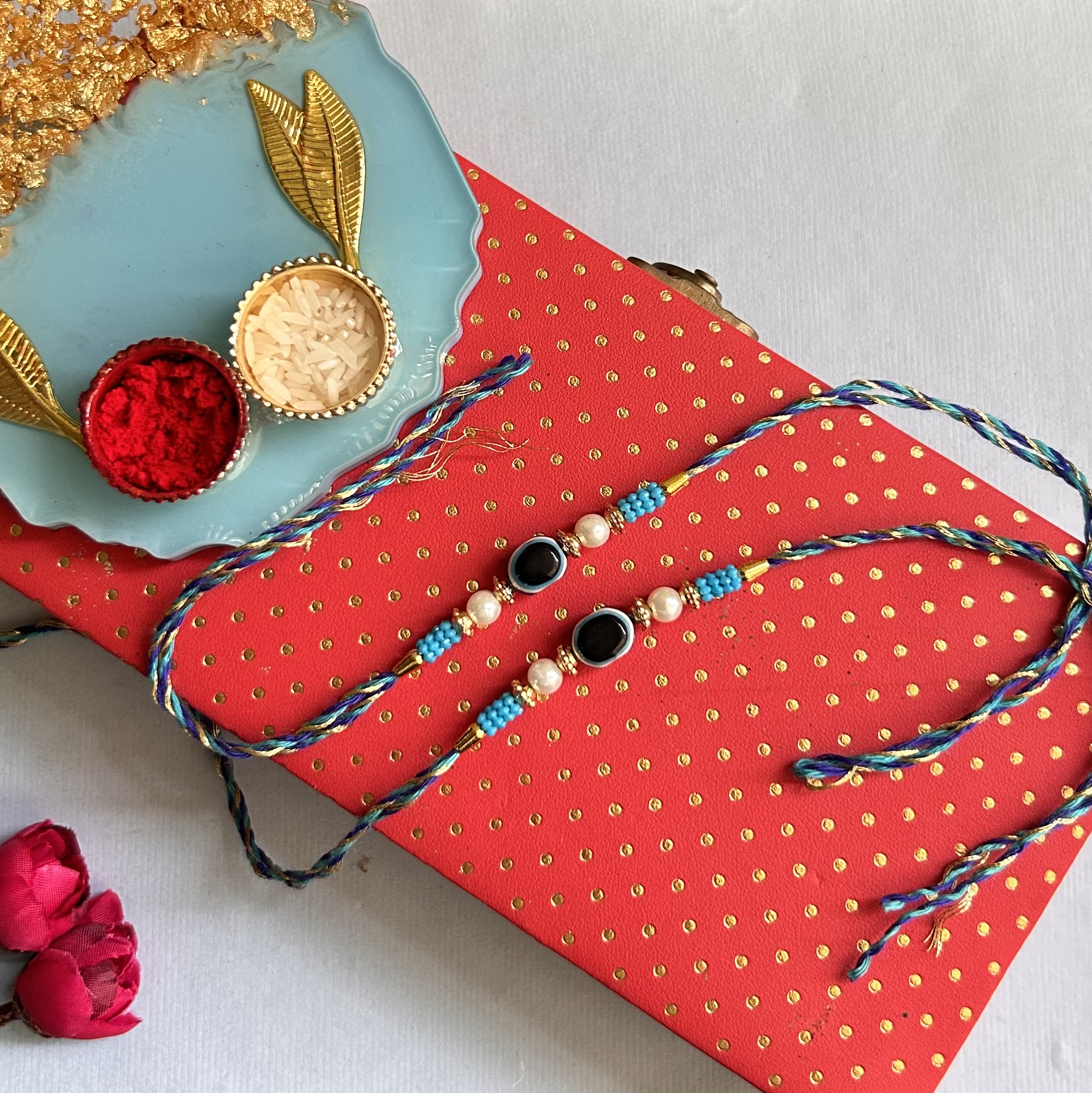 Evil Eye Rakhi | Evil eye beaded rakhi - Giftsomatic